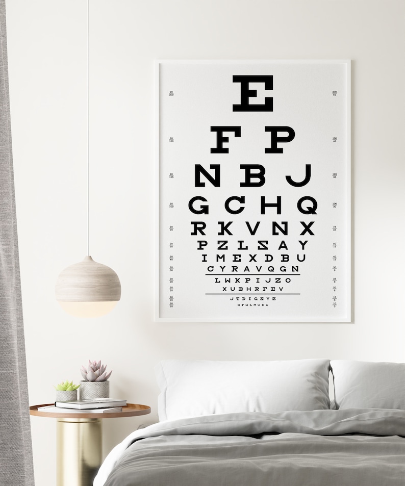 Snellen Chart Canvas, Eye Test Chart Canvas, Snellen Eye Chart Canvas ...