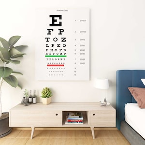 Snellen Chart Canvas: Eye Test Vision Chart Art - Etsy