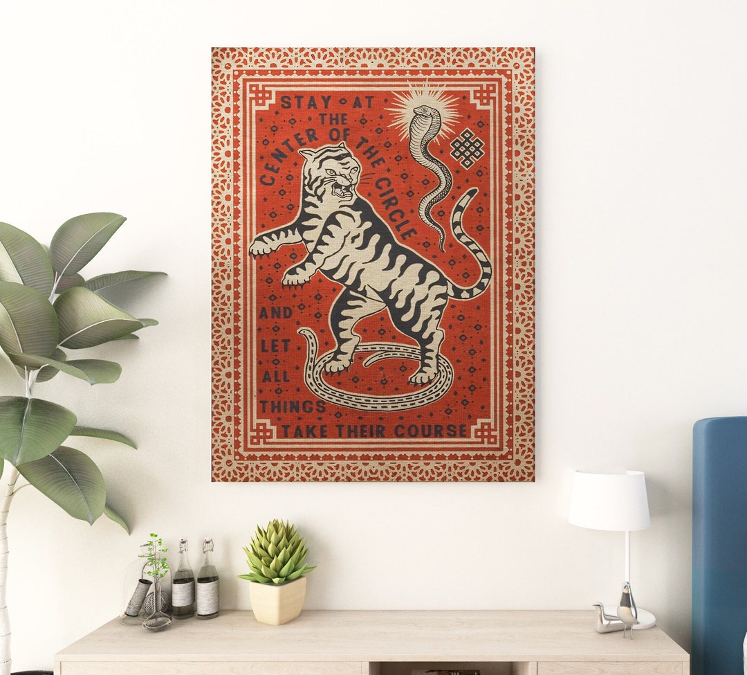 Tibetan Tiger Canvas Print: Anatolian Style Animal Art - Etsy