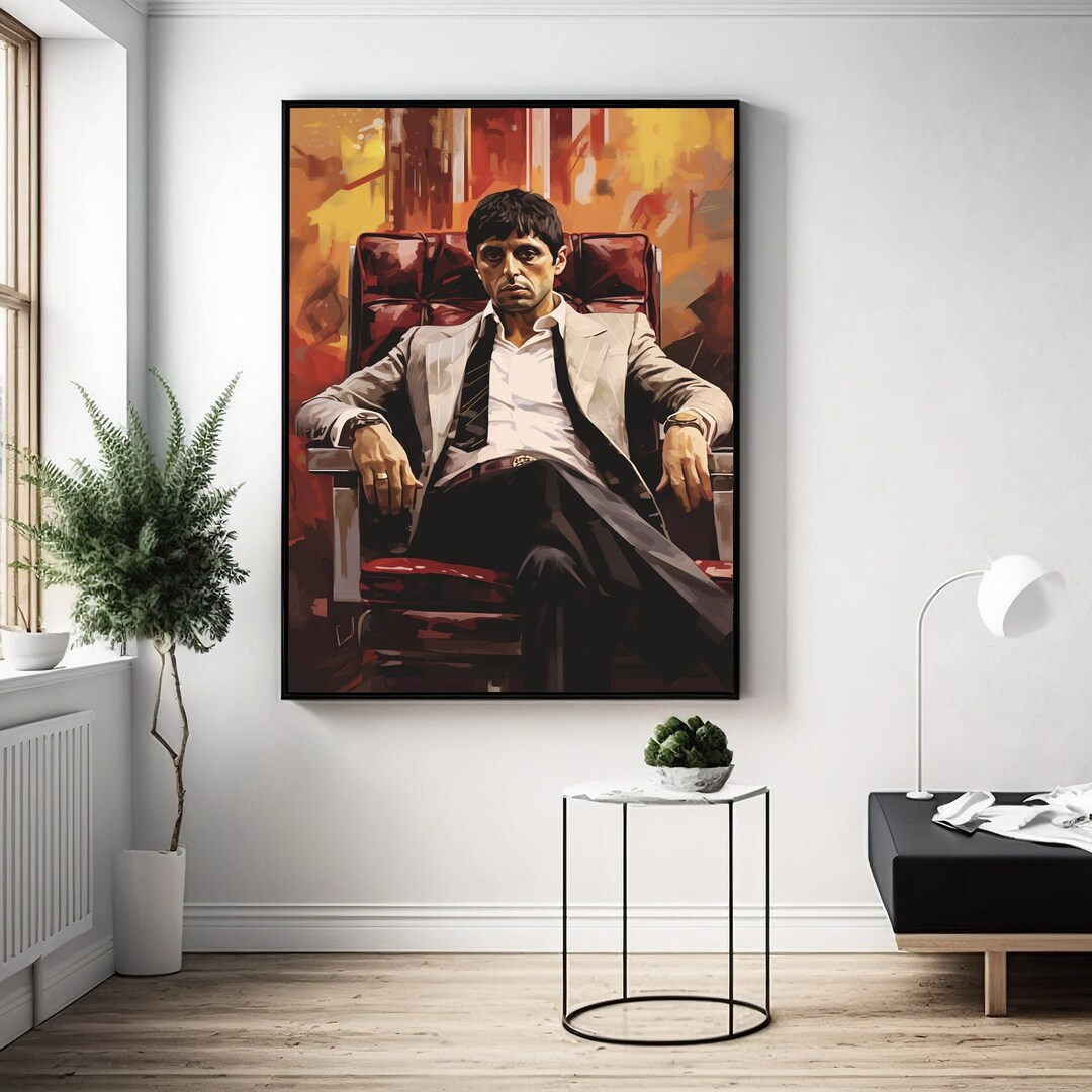 Scarface Canvas, Scarface Wall Art, Tony Montana Canvas, Movie Poster ...