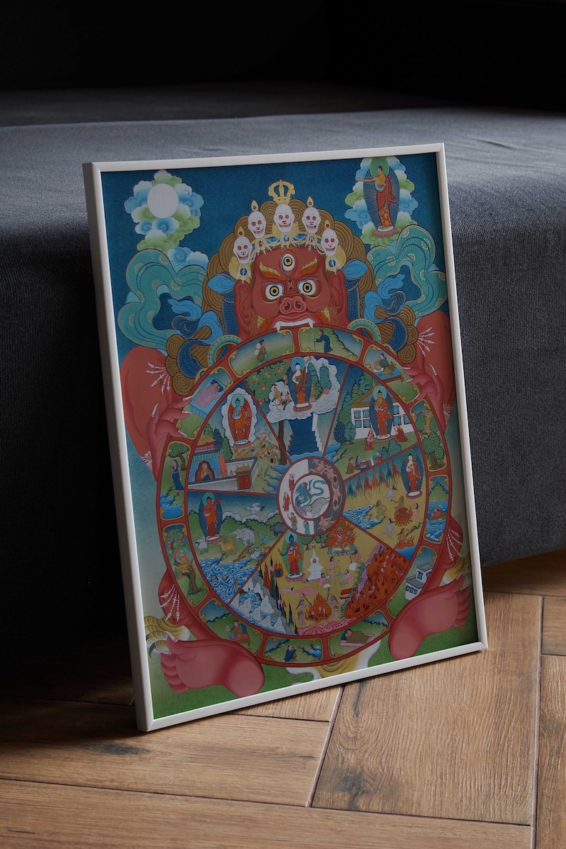Life Wheel of Buddha Canvas: Samsara Trap, Bhavacakra Art - Etsy