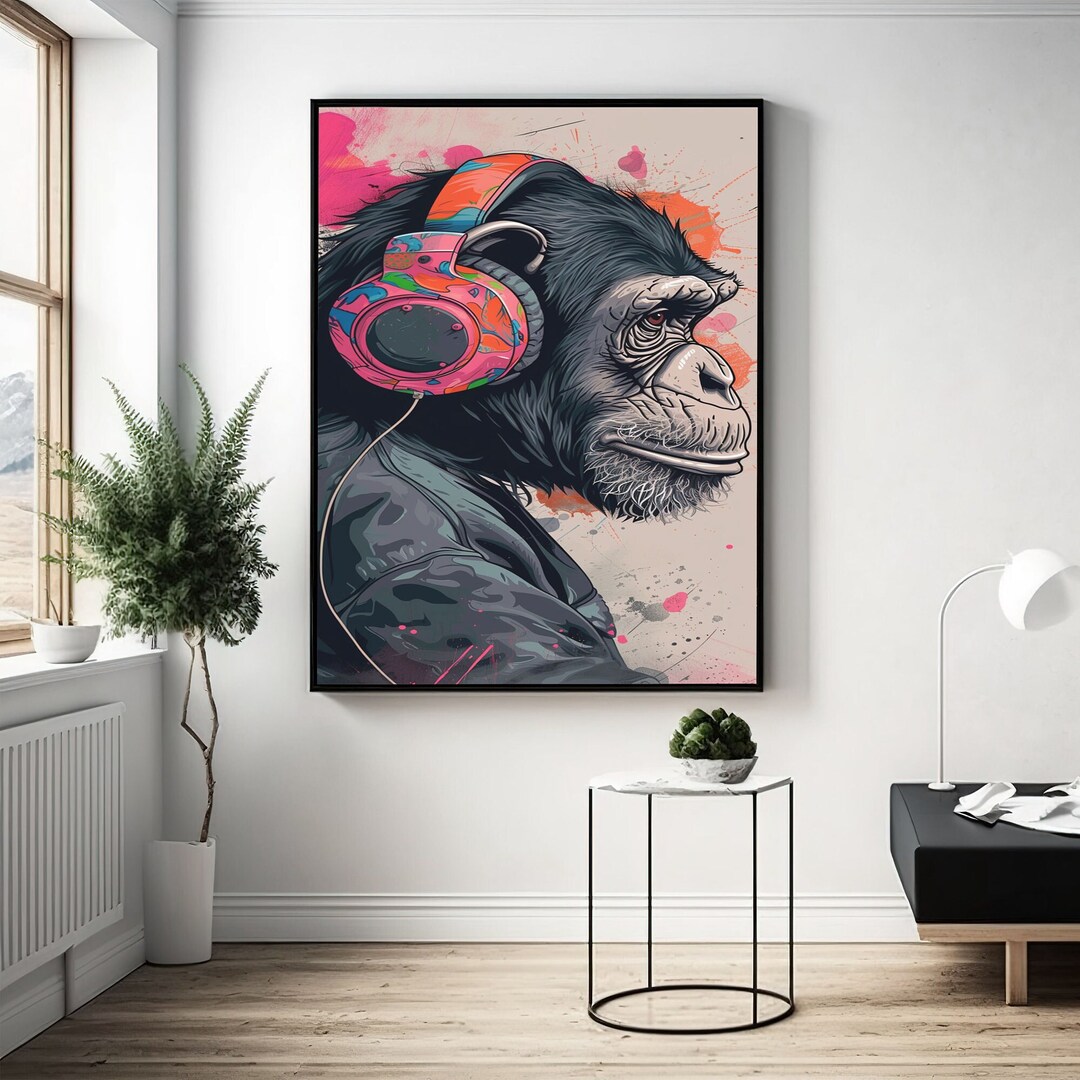Monkey Themed Canvas, Monkey Wall Art, Animal Themed Canvas,home ...