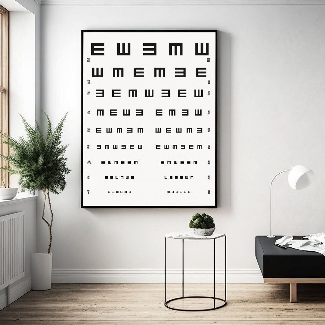 Snellen Chart Canvas, Eye Test Chart Canvas, Snellen Eye Chart Canvas ...