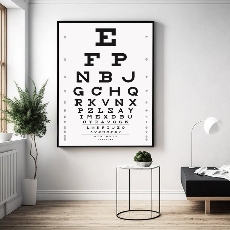 Snellen Chart Canvas, Eye Test Chart Canvas, Snellen Eye Chart Canvas ...