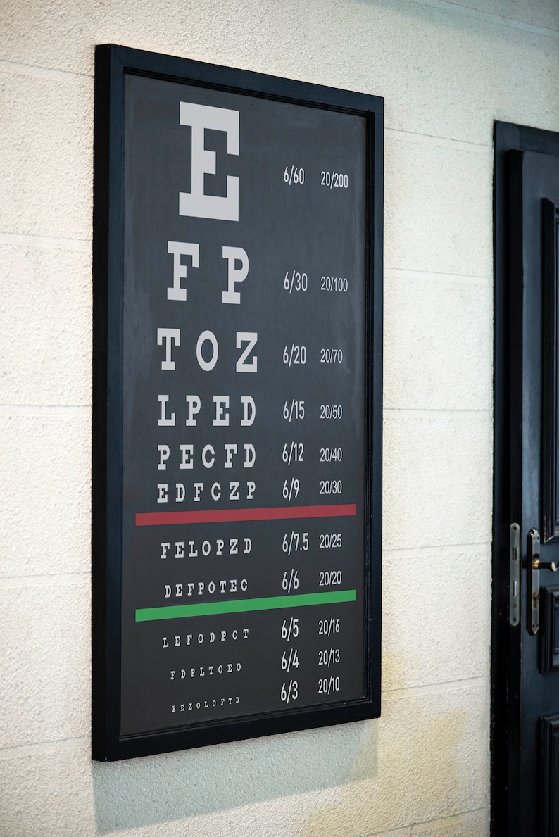 Snellen Chart Canvas, Eye Test Chart Canvas, Snellen Eye Chart Canvas ...