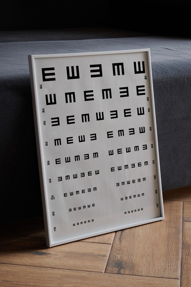 Snellen Chart Canvas: Eye Vision Test Art - Etsy
