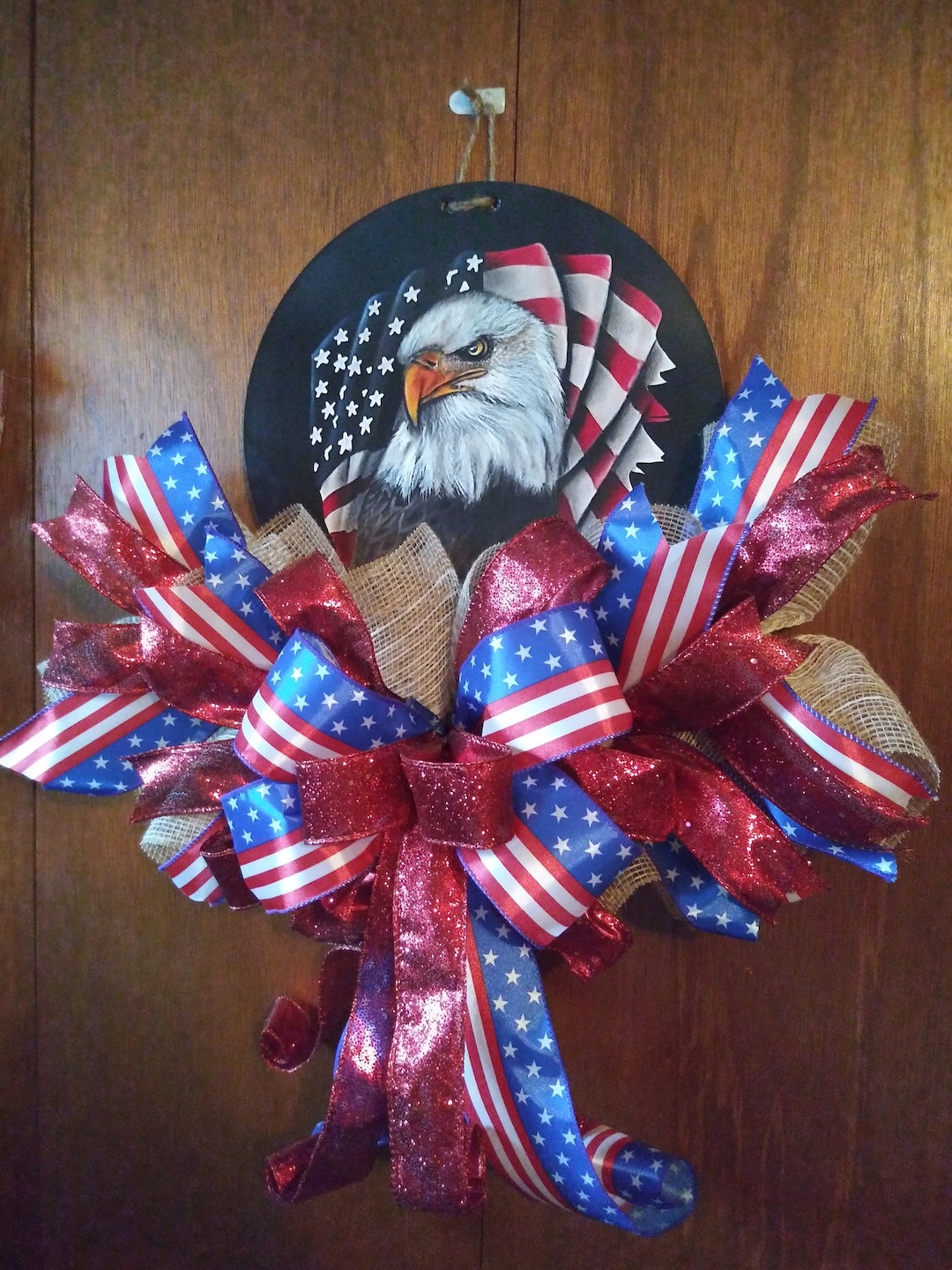 Eagle Wreath, Patriotic Decor, Red White and Blue, Military Decoration ...