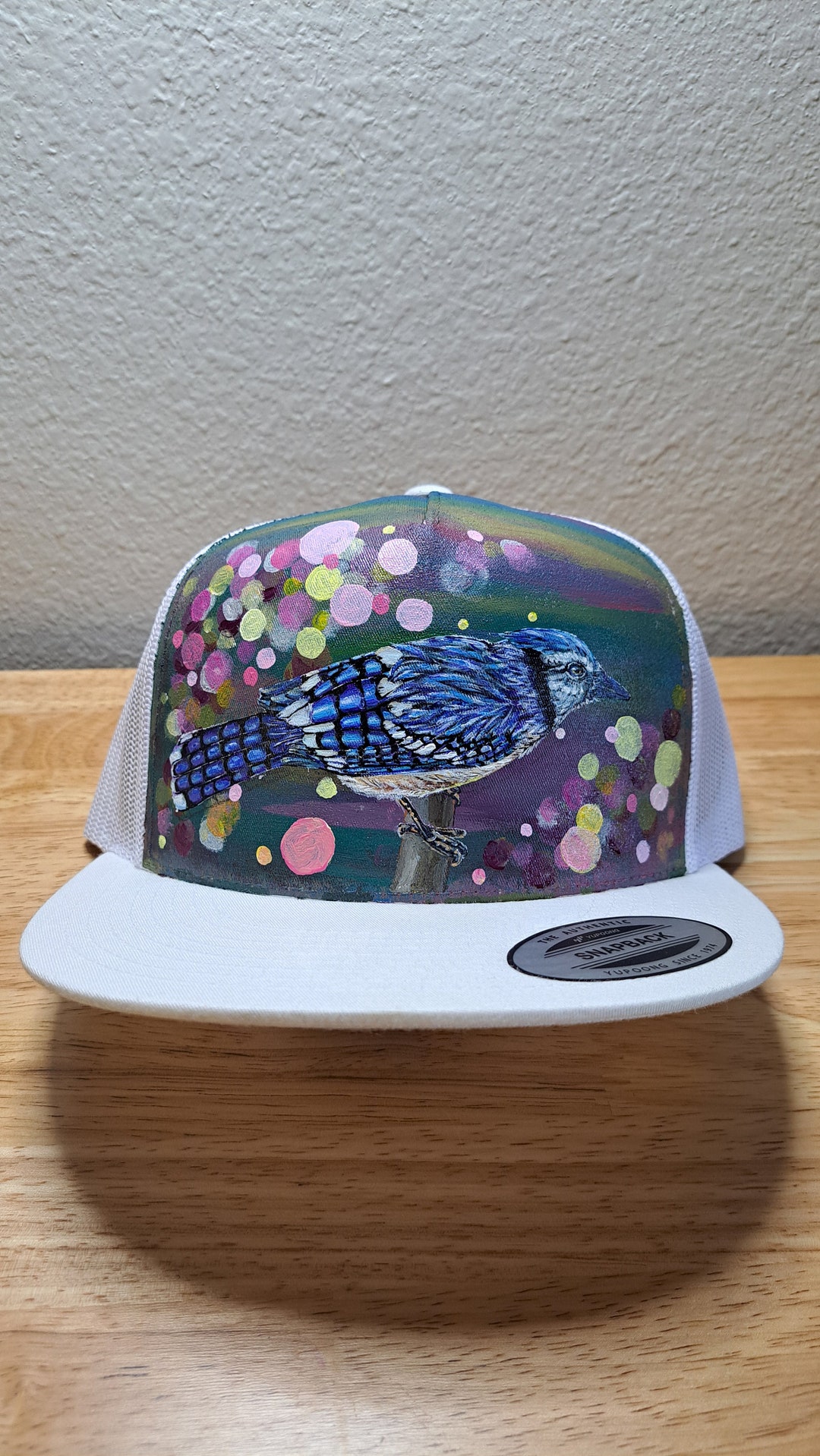 Hand Painted Hat, Blue Jay - Etsy