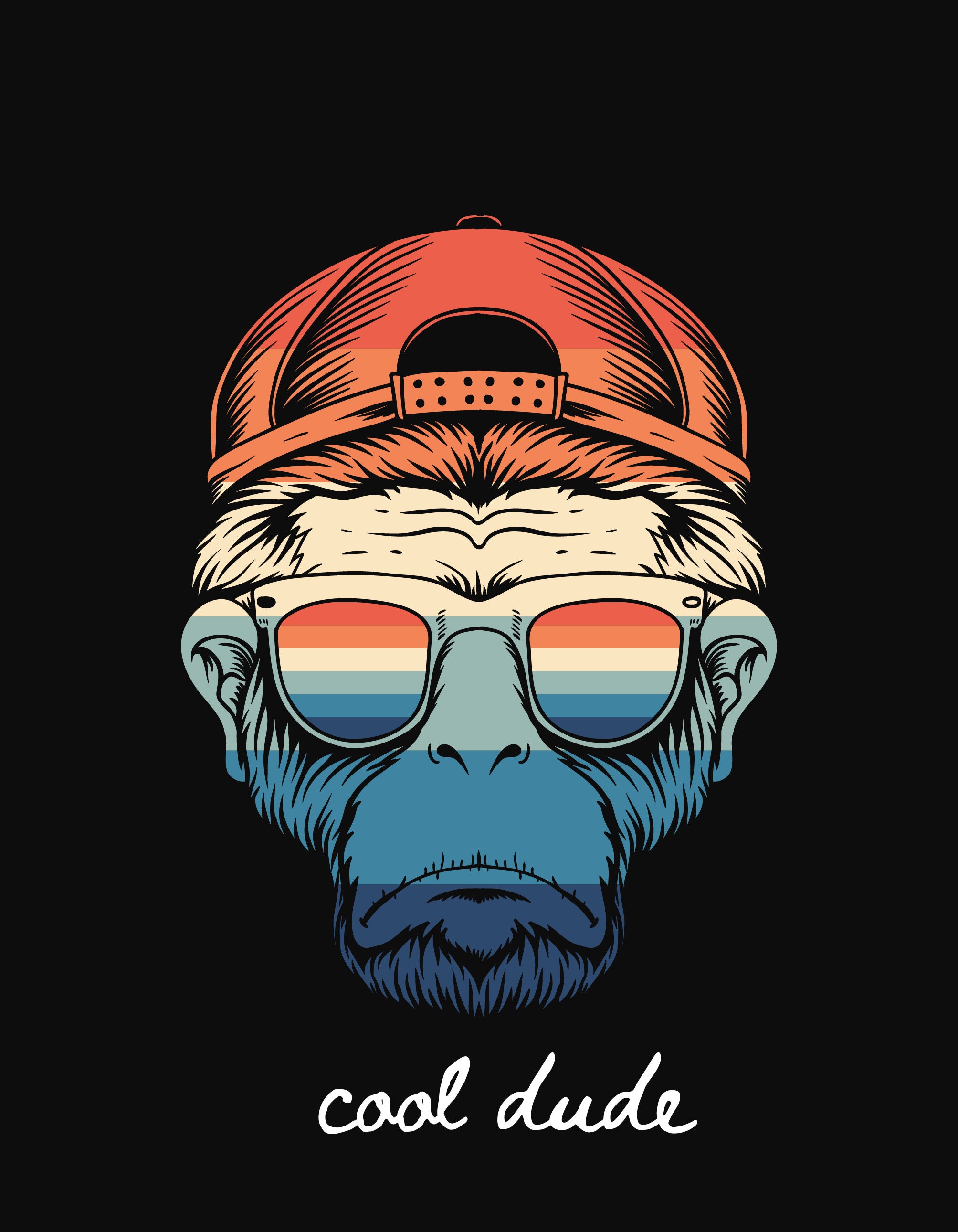 Cool Dude Monkey T-shirt - Etsy UK