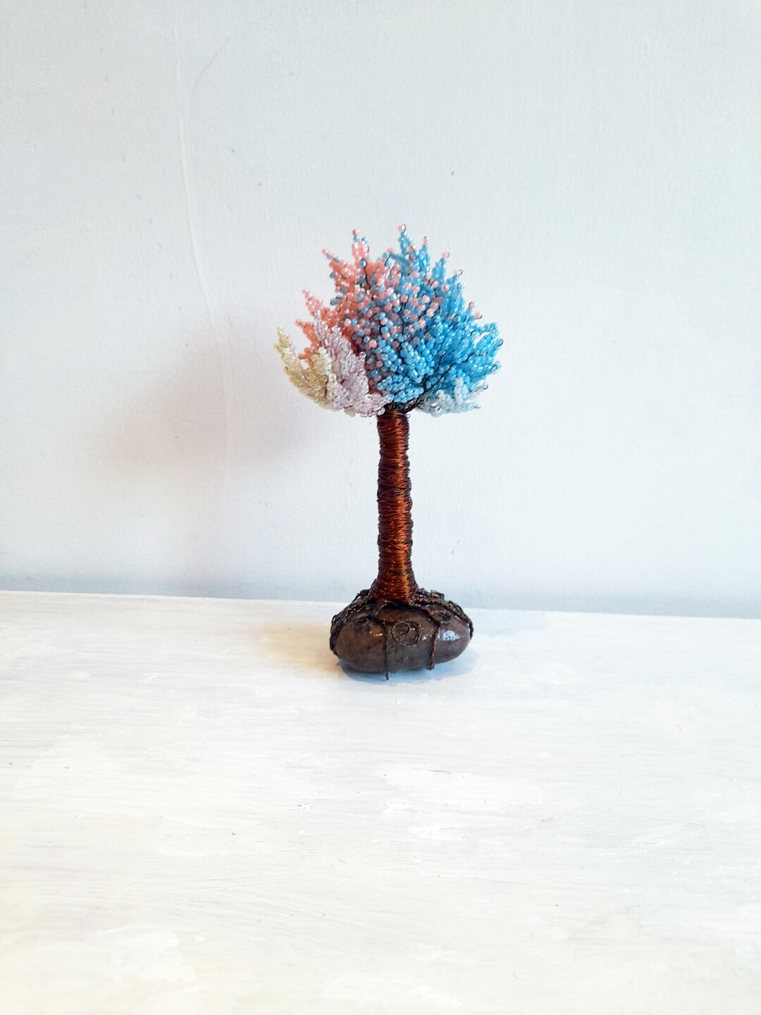 Blue and Orange Bead Tree - Etsy
