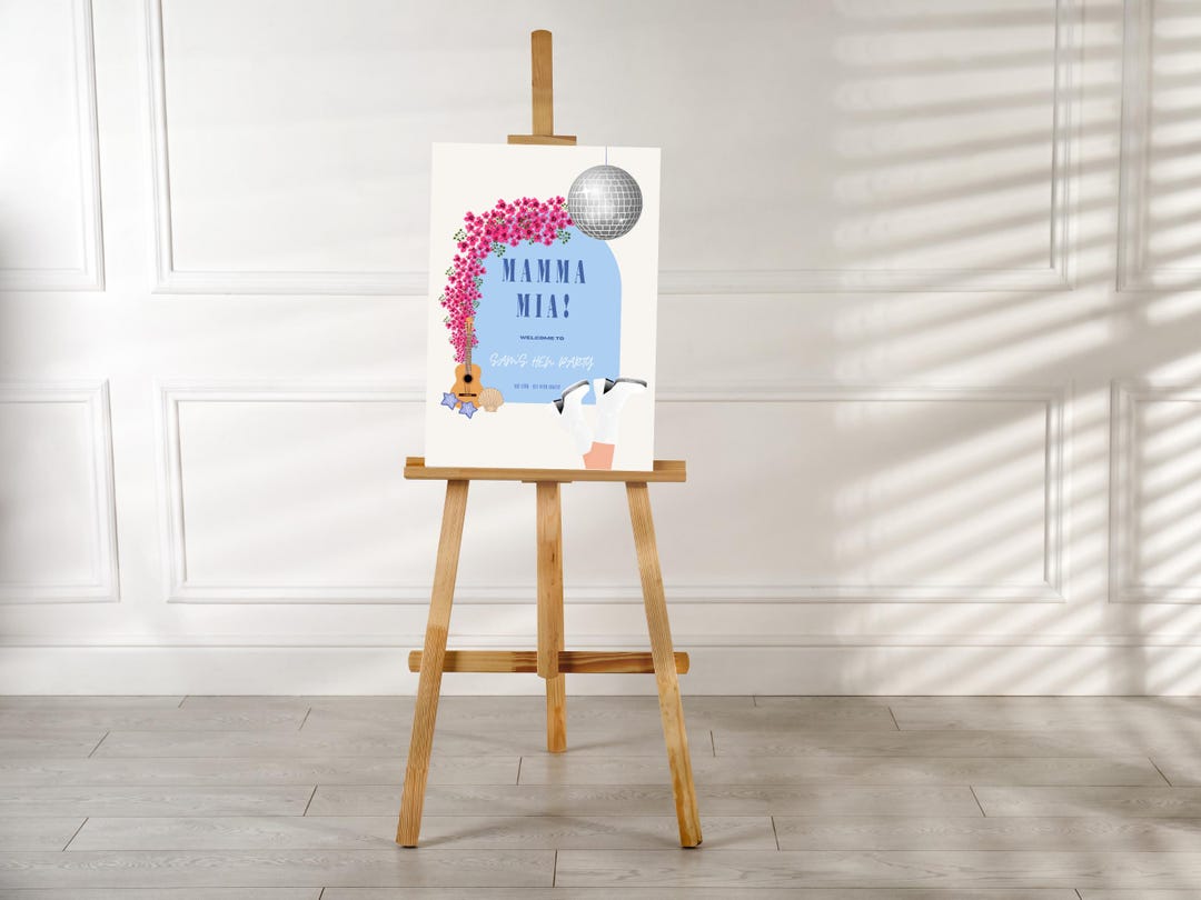 MAMMA MIA Hen Party Welcome Sign Template Bachelorette Sign Editable ...