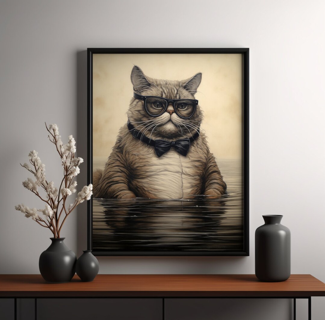 The Fat Cat Clipart, PNG, Commercial Use - Etsy