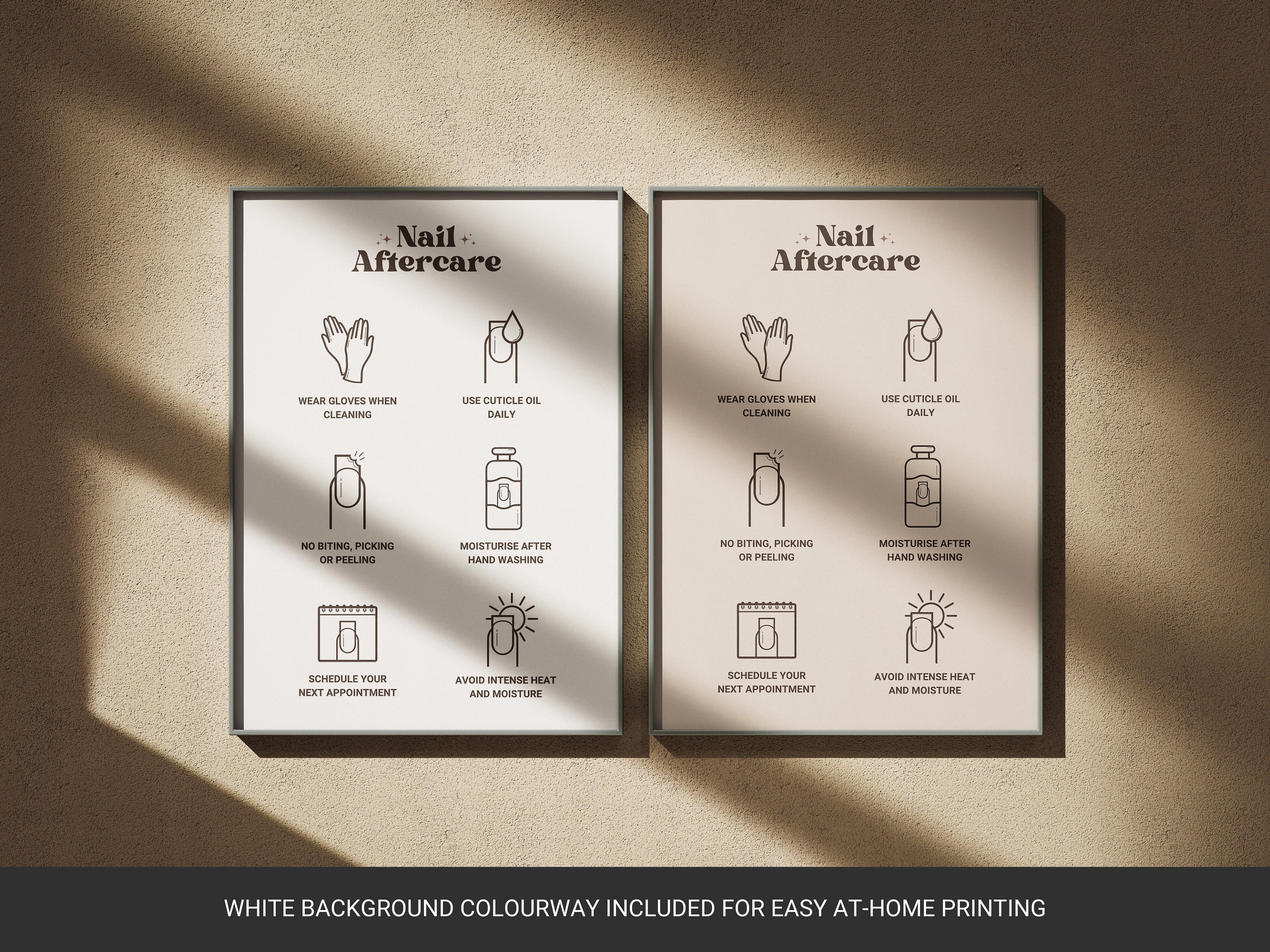 Nail Technician Salon Wall Poster Nail Care Guide Boho Beauty Decor ...