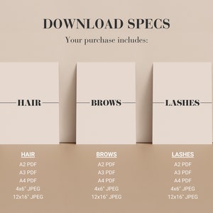 Hair Brows Lashes Poster Print Beauty Salon Wall Art | Lash Tech Print ...