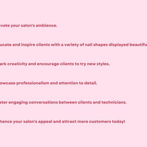 Nail Technician Salon Wall Poster Nail Shapes Guide Beauty Decor ...