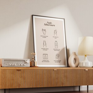 Nail Technician Salon Wall Poster | Nail Care Guide | Boho Beauty Decor ...