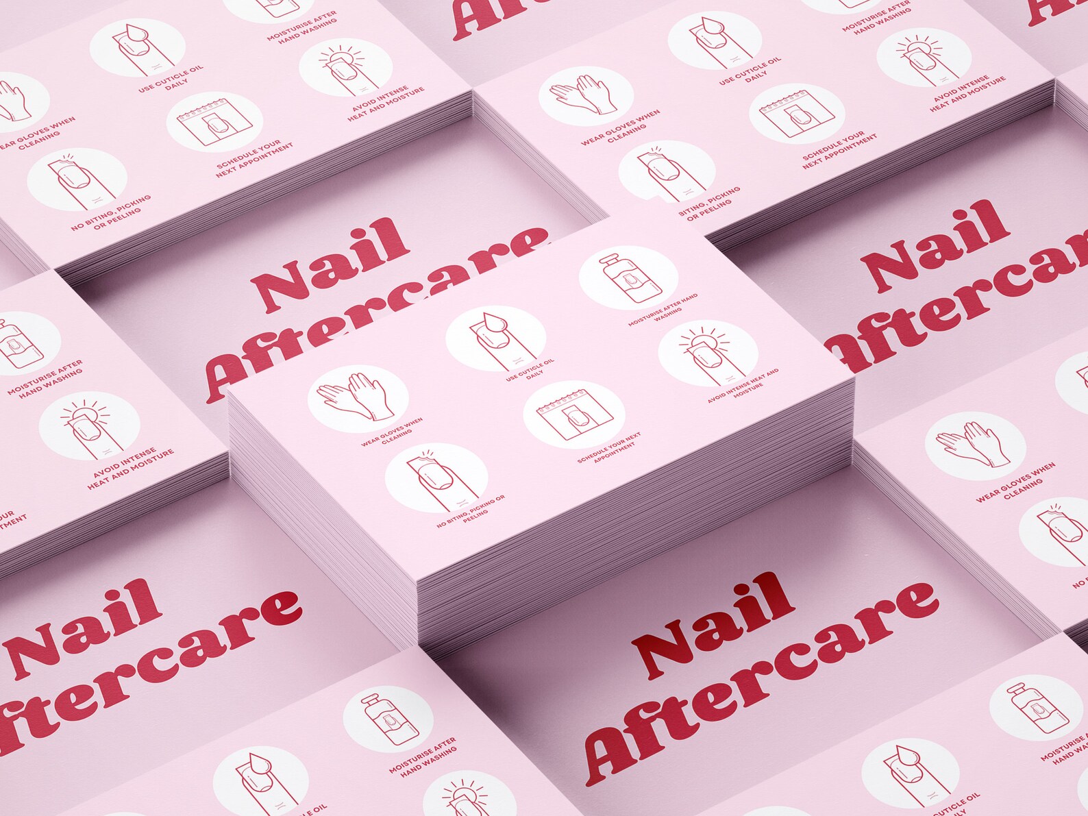 Nail Technician Salon Card Aftercare Guide | Manicure & Pedicure ...