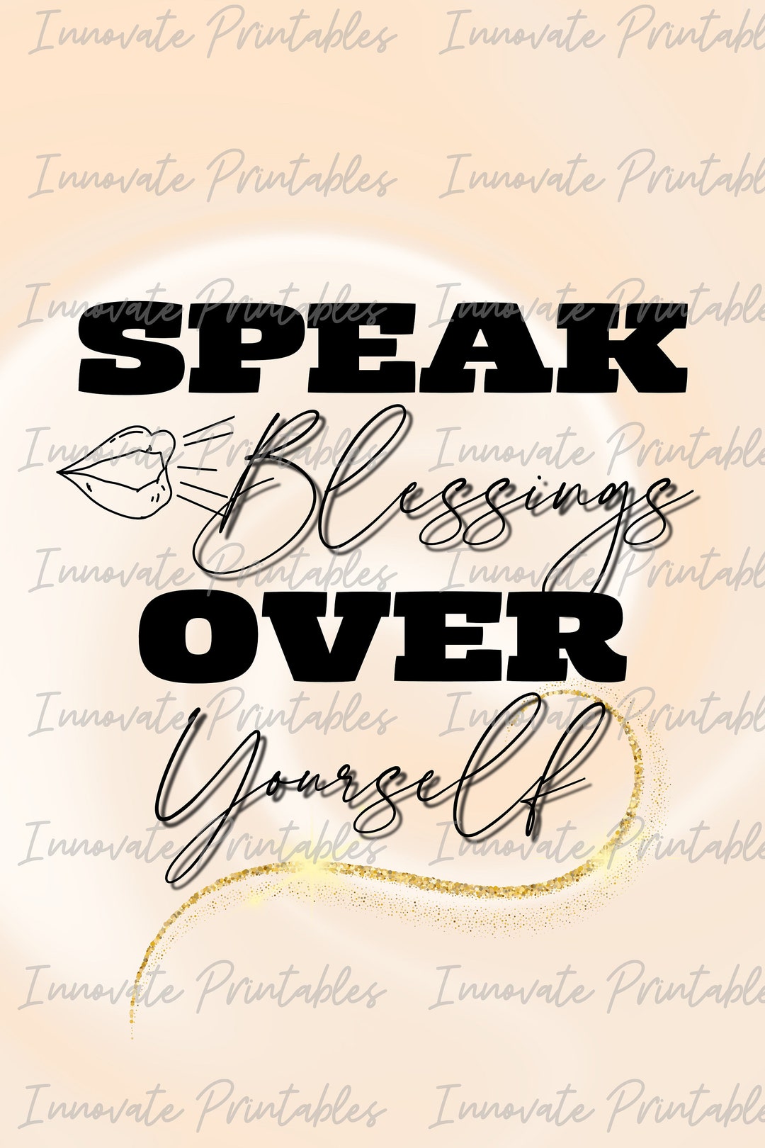 Speak Blessings Over Yourself Printable Wall Art - Etsy