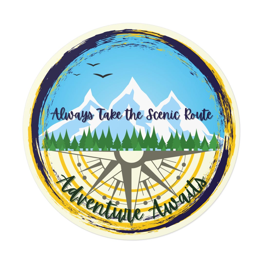 Adventure Compass Sticker: Waterproof Vinyl Decal for Laptop, Car ...