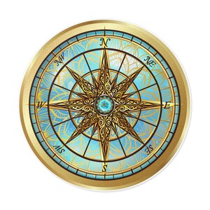 Compass Sticker Waterproof Vinyl Sticker Directional Sticker for Cup ...