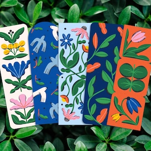 Set of 5 Printable Floral Bookmarks Set | Digital Download | Book Lover ...
