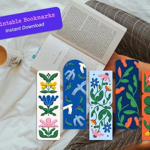 Set of 5 Printable Floral Bookmarks Set | Digital Download | Book Lover ...