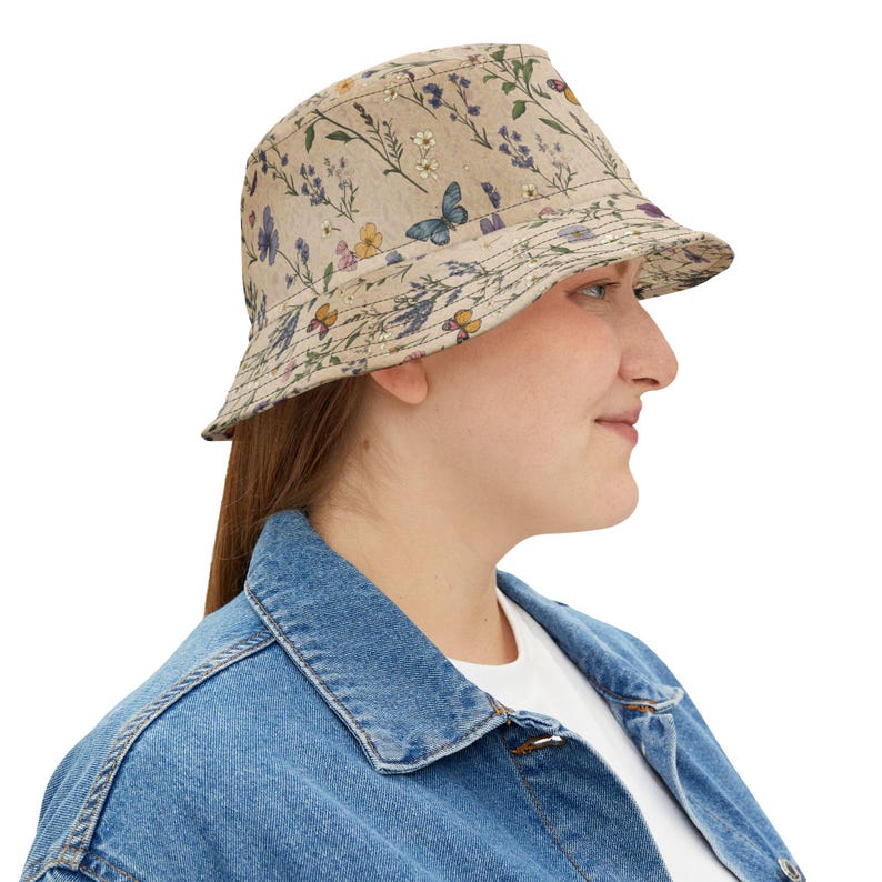 Cottagecore Floral Bucket Hat: Durable Polyester, Whimsical Wildflower ...