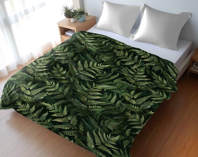 Green Leaves Bedding - Fern Botanical by Melissahyattfabrics - Ferns ...