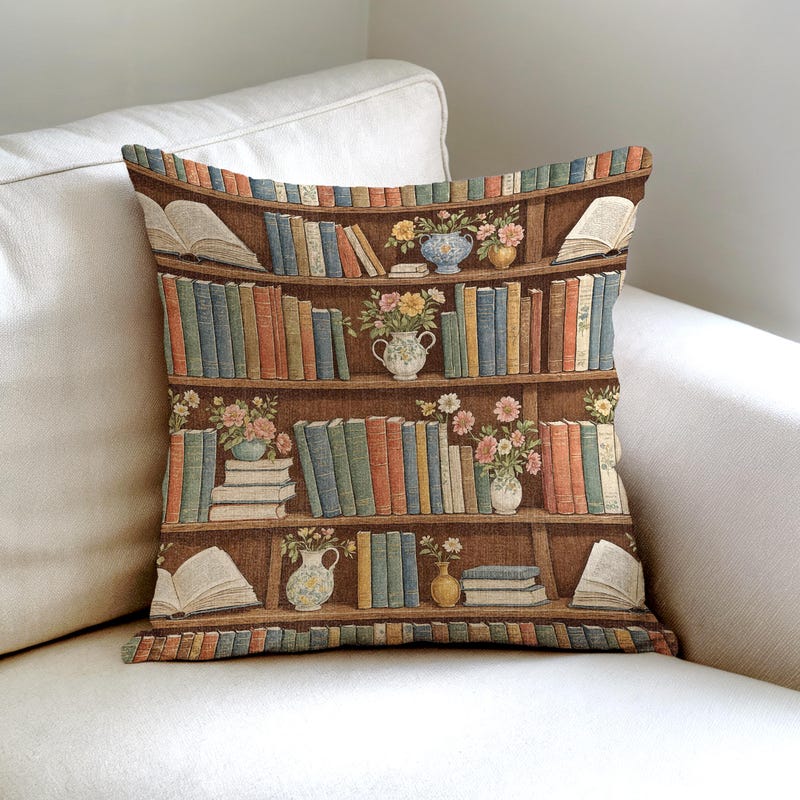 Library Pillow - Etsy