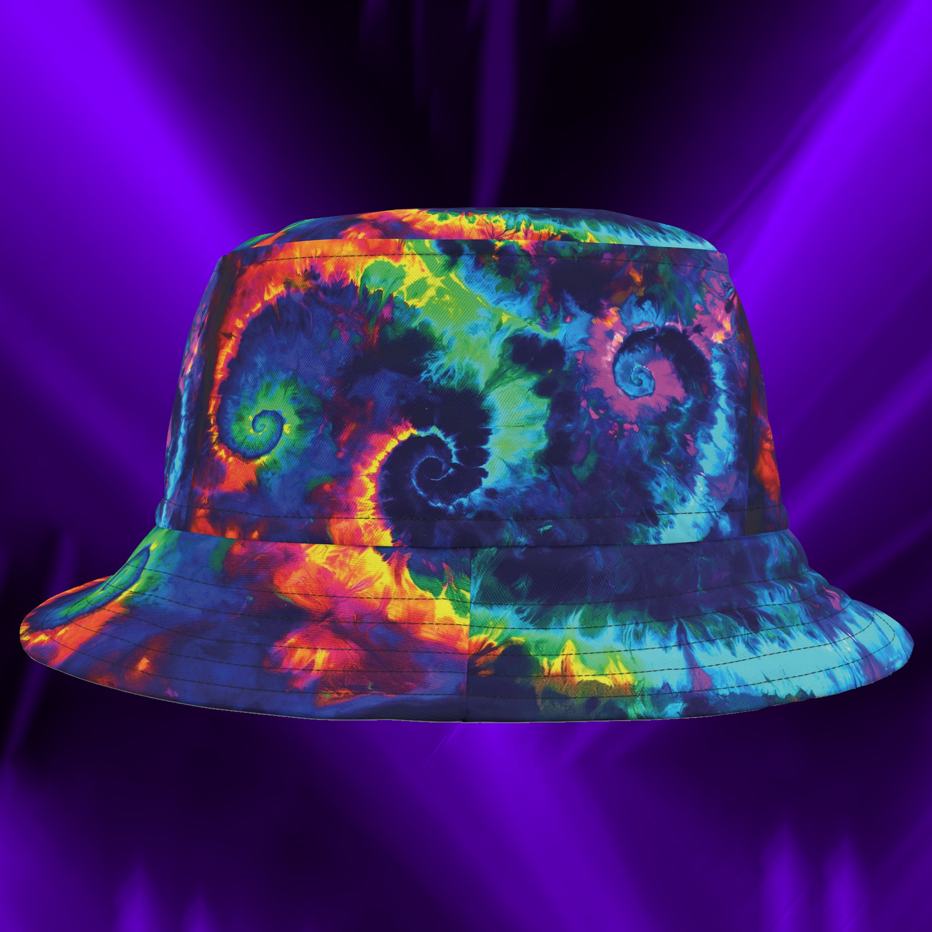 Neon Blacklight Rave Bucket Hat, Durable Polyester Bucket Hat, Festival ...