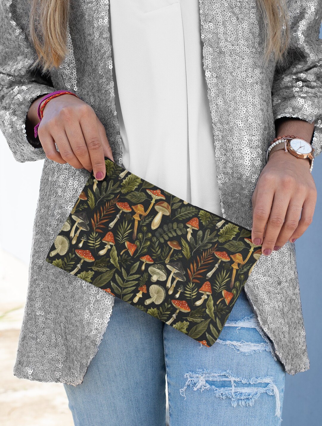 Cottagecore Mushroom Accessory Pouch: Travel, Tarot & Makeup Bag - Etsy