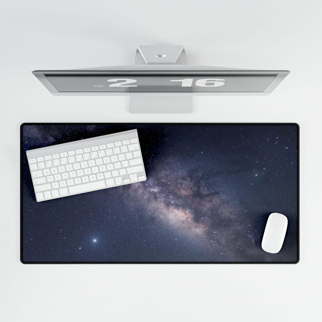 Milky Way Deskmat, Starry Night Sky With Milky Way Galaxy Desk Mat in 3 ...