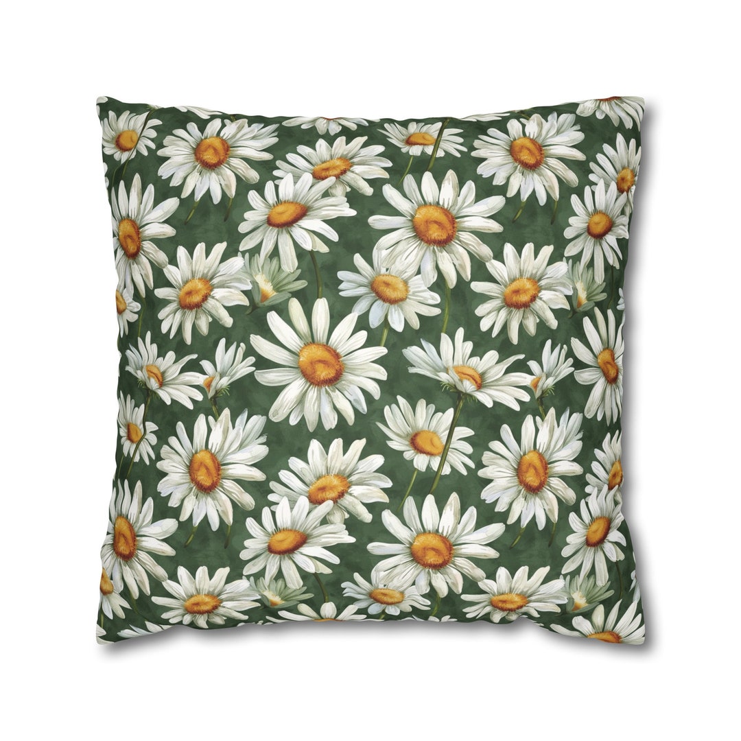 Daisy Pillow Cover, Daisy Pattern Pillowcase, Daisy Cushion Cover, Soft ...