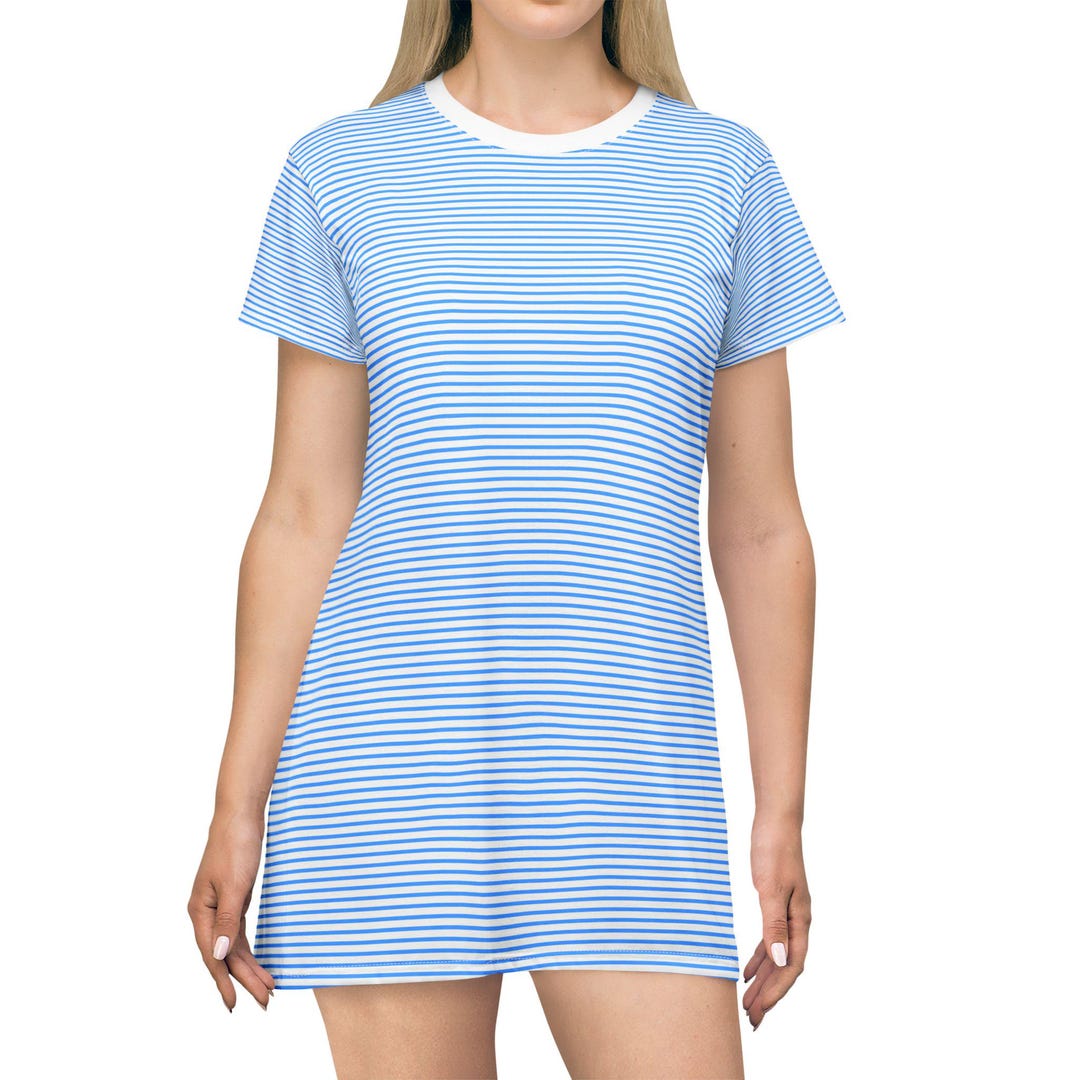 Blue Tee Dress - Modern Mini Dress, Lightweight & Comfortable Summer ...