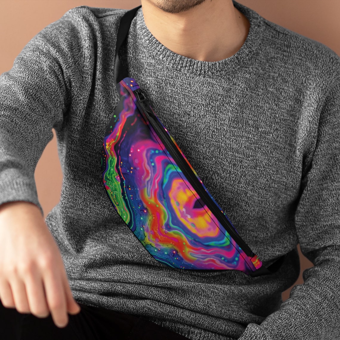 Trippy Cosmic Eye Rave Fanny Pack: Black Light Festival Accessory - Etsy