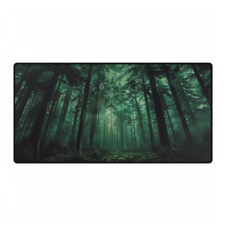 Forest Desk Mat: Nature-inspired Office Decor - Anti-fray Edges - Etsy