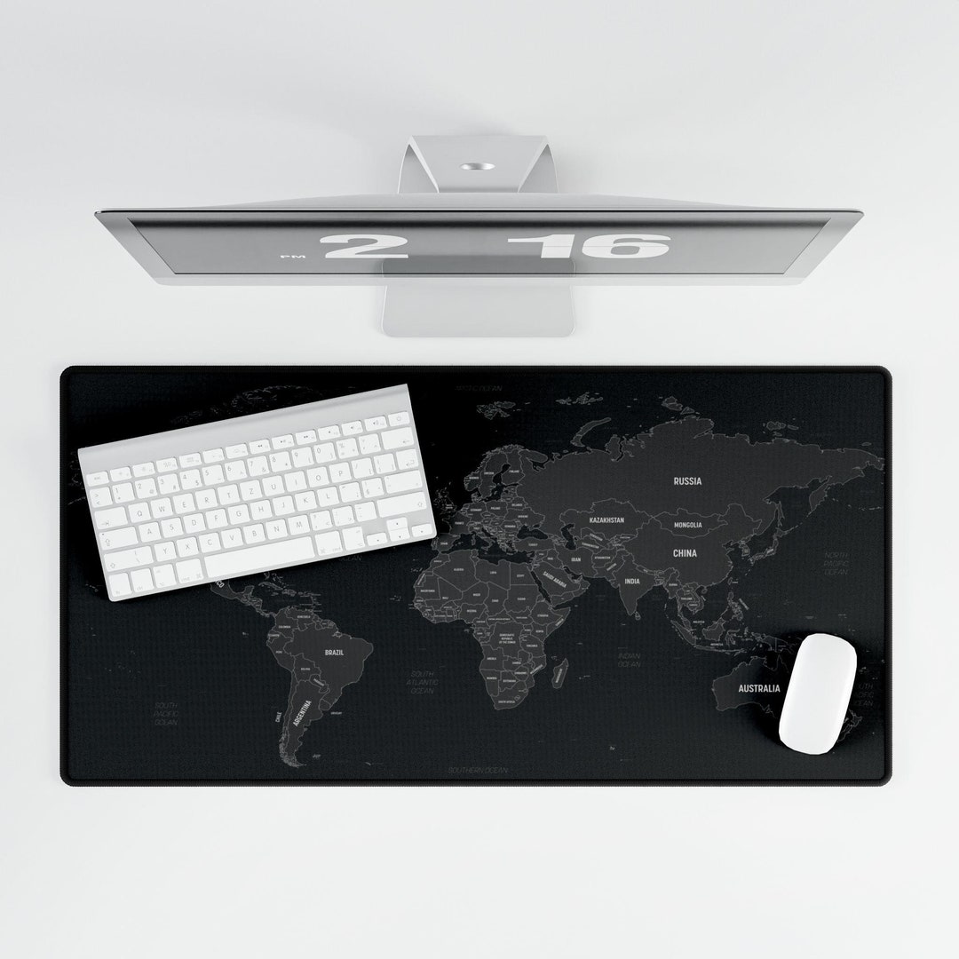 World Map Deskmat, Gaming Mousepad, High Precision, Stitched Edges ...