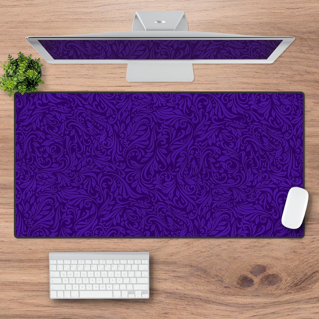 Elegant Purple Desk Mat, Elegant Purple Pattern Desk Mat, Deep Purple ...
