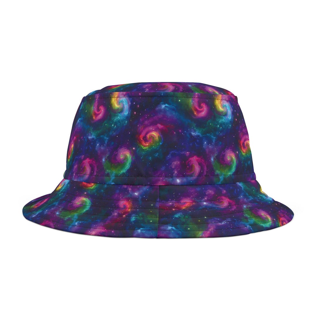 Rainbow Galaxy Rave Bucket Hat: Durable Polyester, Festival EDM Style ...