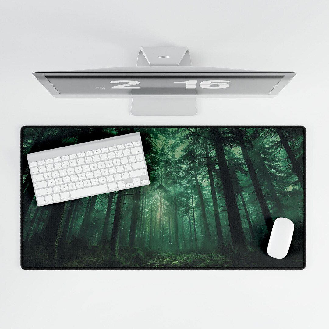 Forest Desk Mat: Nature-inspired Office Decor - Anti-fray Edges - Etsy