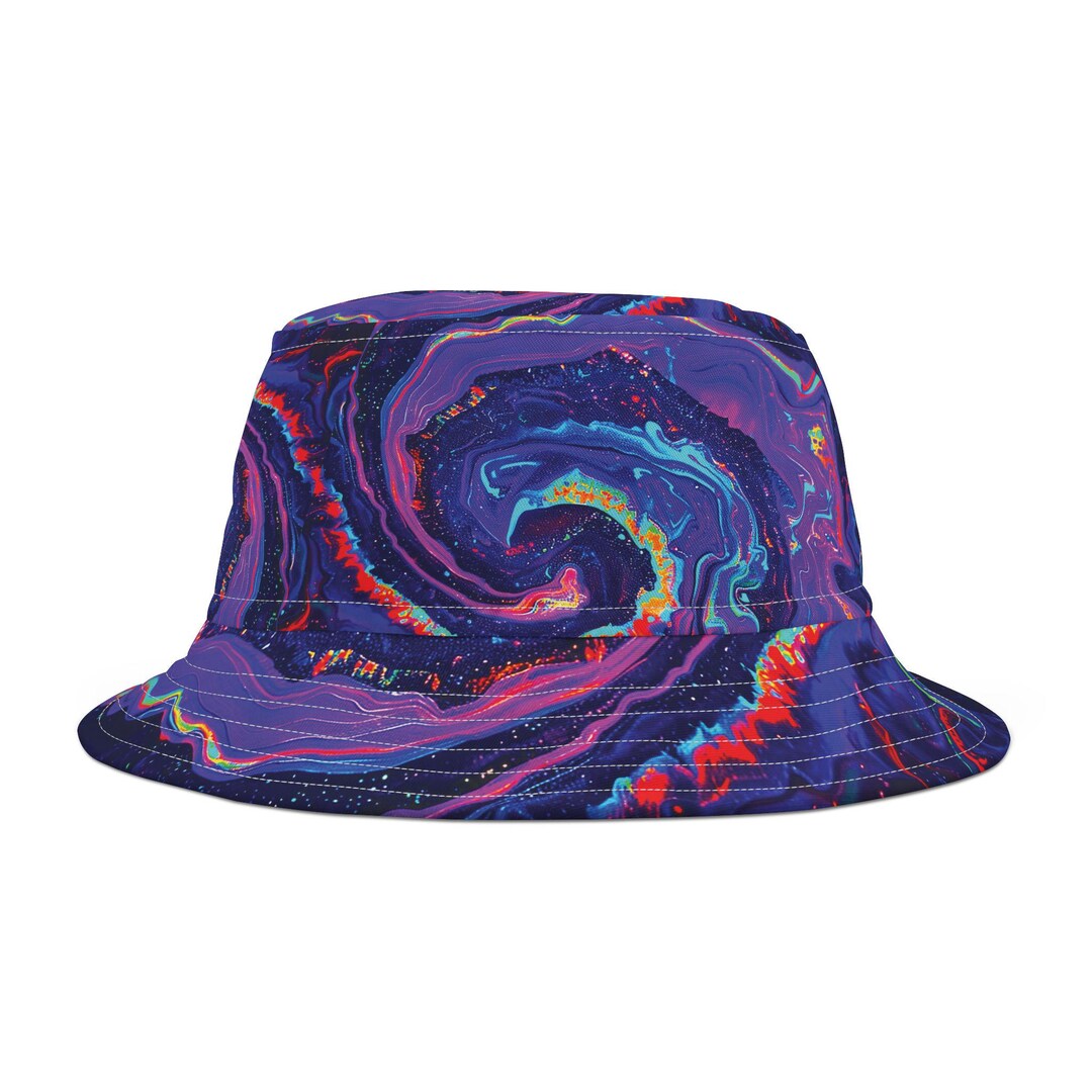 Neon Blacklight Rave Bucket Hat, Durable Polyester Bucket Hat, Festival ...