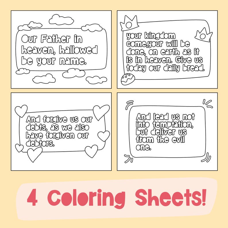 Lord's Prayer Coloring Sheet - Sunday School Activity - Printable ...