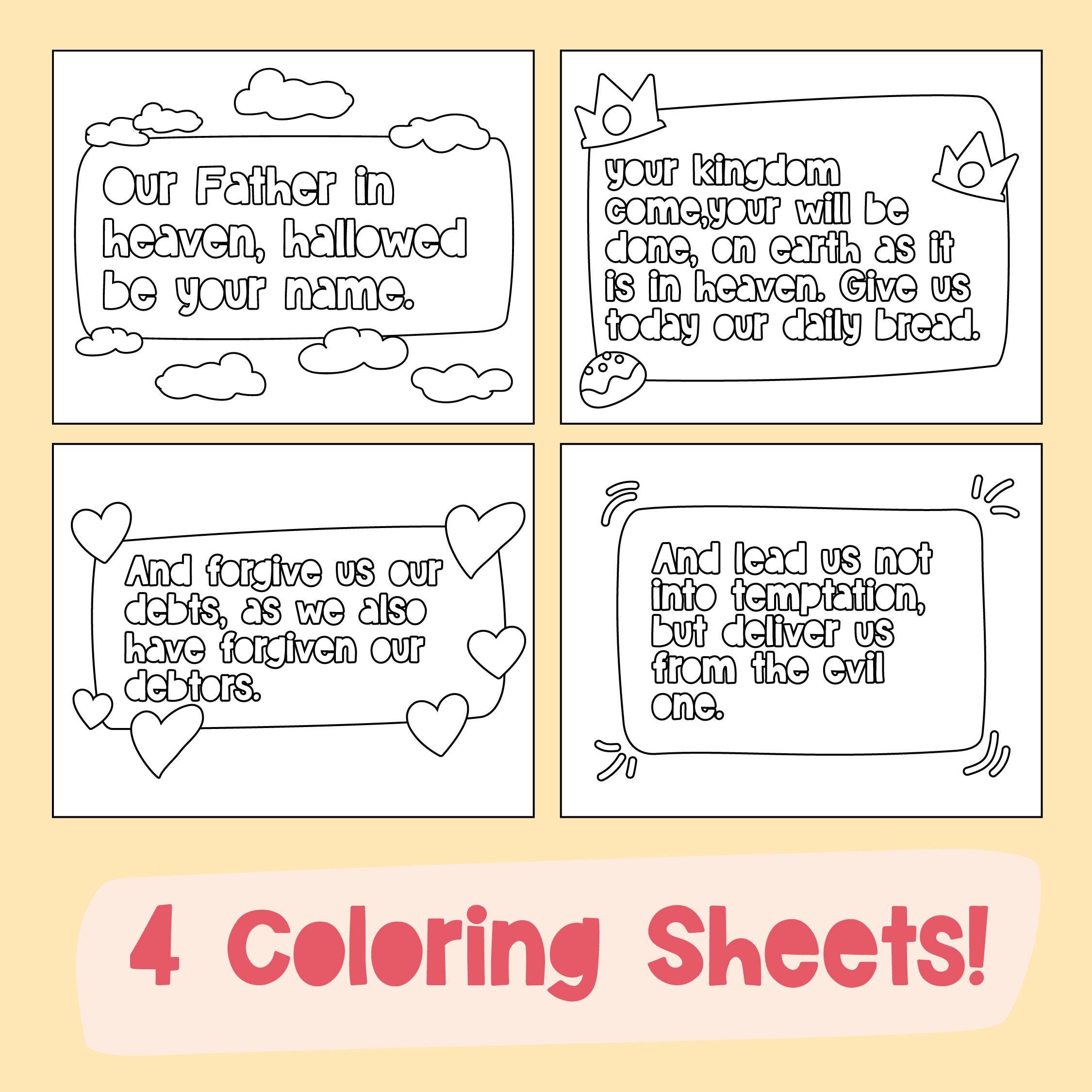 Lord's Prayer Coloring Sheet - Sunday School Activity - Printable - Etsy