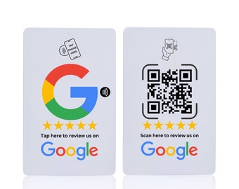 Custom Google NFC & QR Code Tap Card Made With Your Business Logo Tap ...