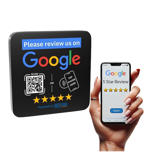Google NFC & QR Code Tap Plate Tap or Scan Programmable W/ Your Google ...