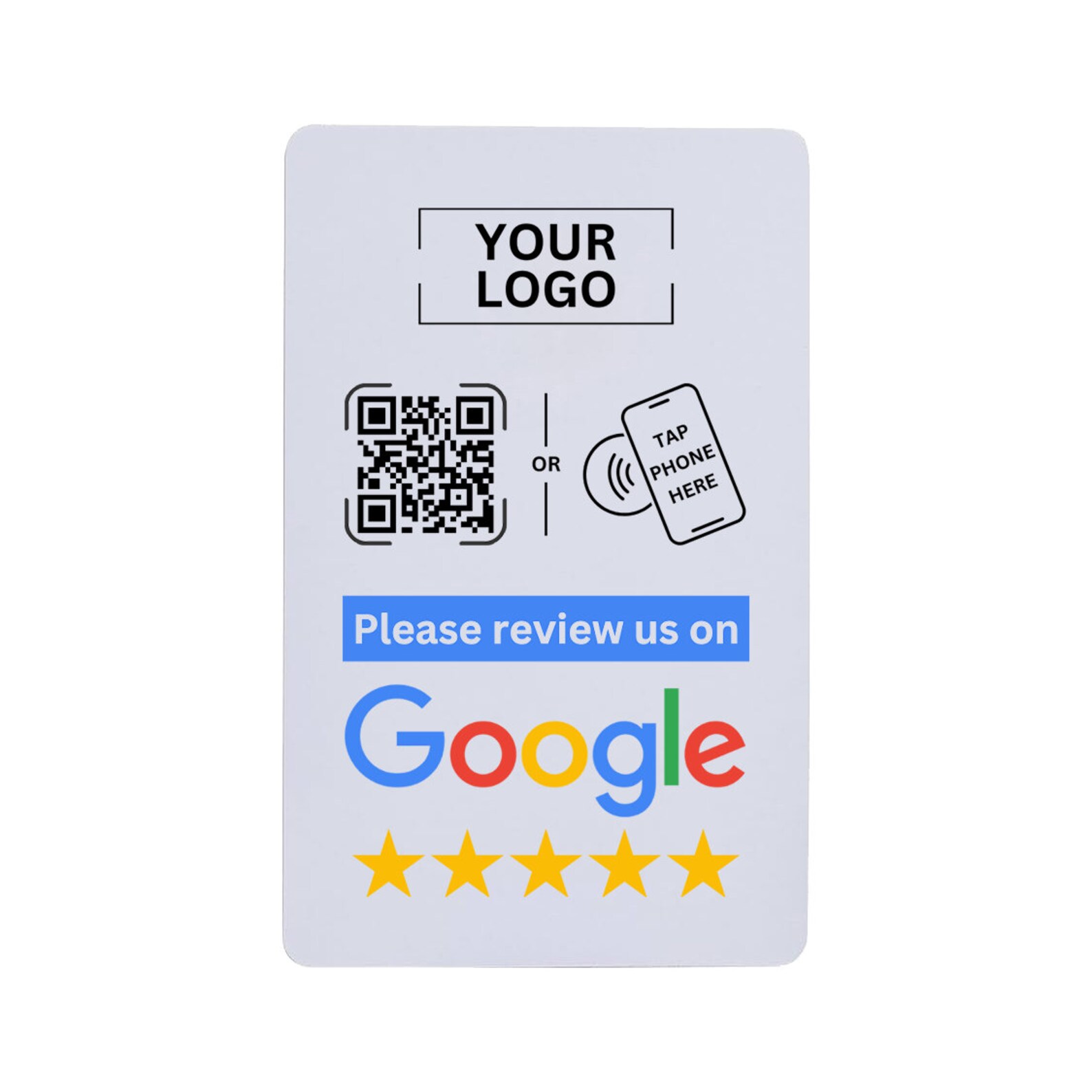 Google Review NFC & QR Code Tap Card Made With Your Business Logo Tap ...
