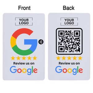 Custom Google NFC & QR Code Tap Card Made With Your Business Logo Tap ...