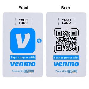 Venmo NFC & QR Code Tap Payment Card Made With Your Business Logo Tap ...
