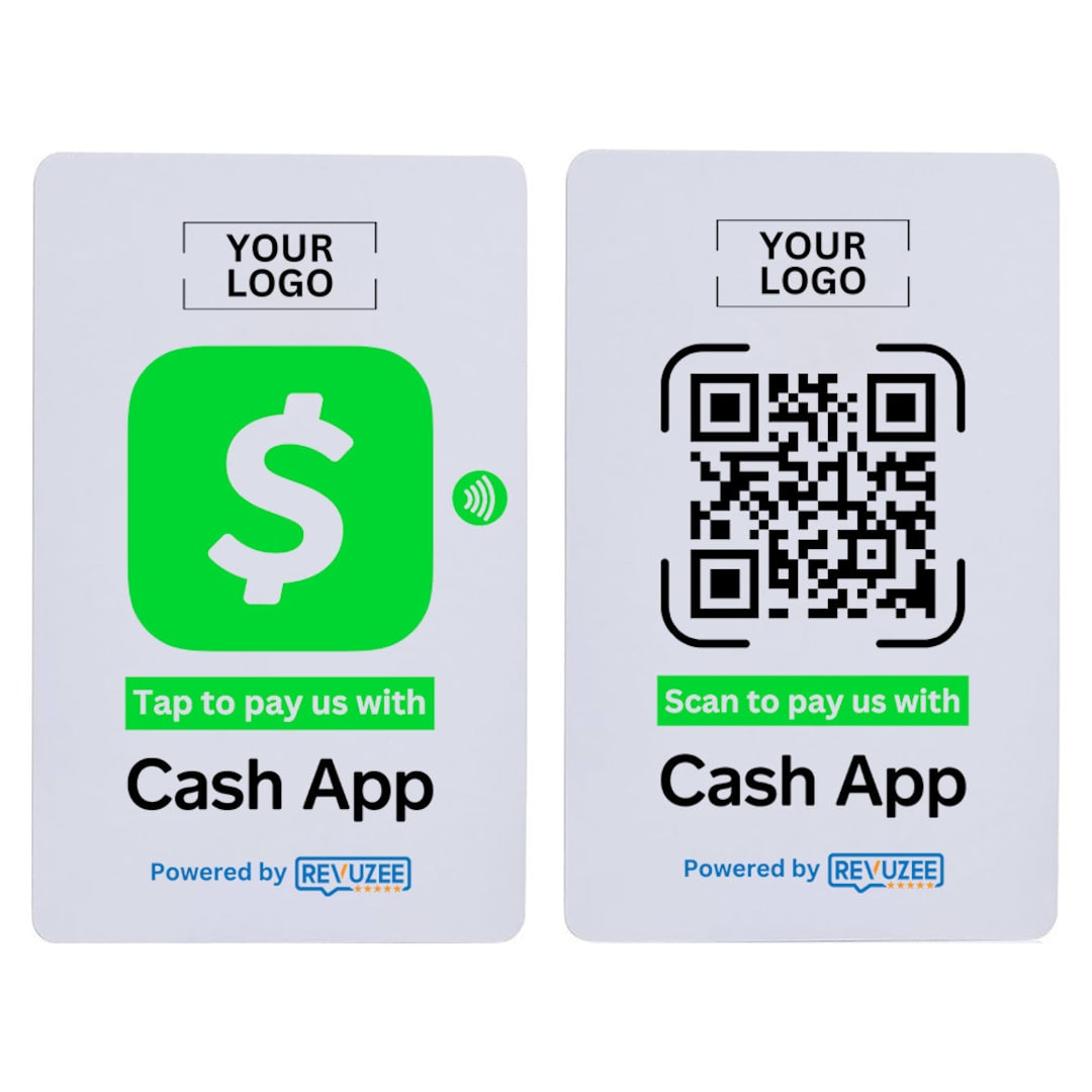 Cash App NFC & QR Code Tap Payment Card Made With Your Business Logo ...