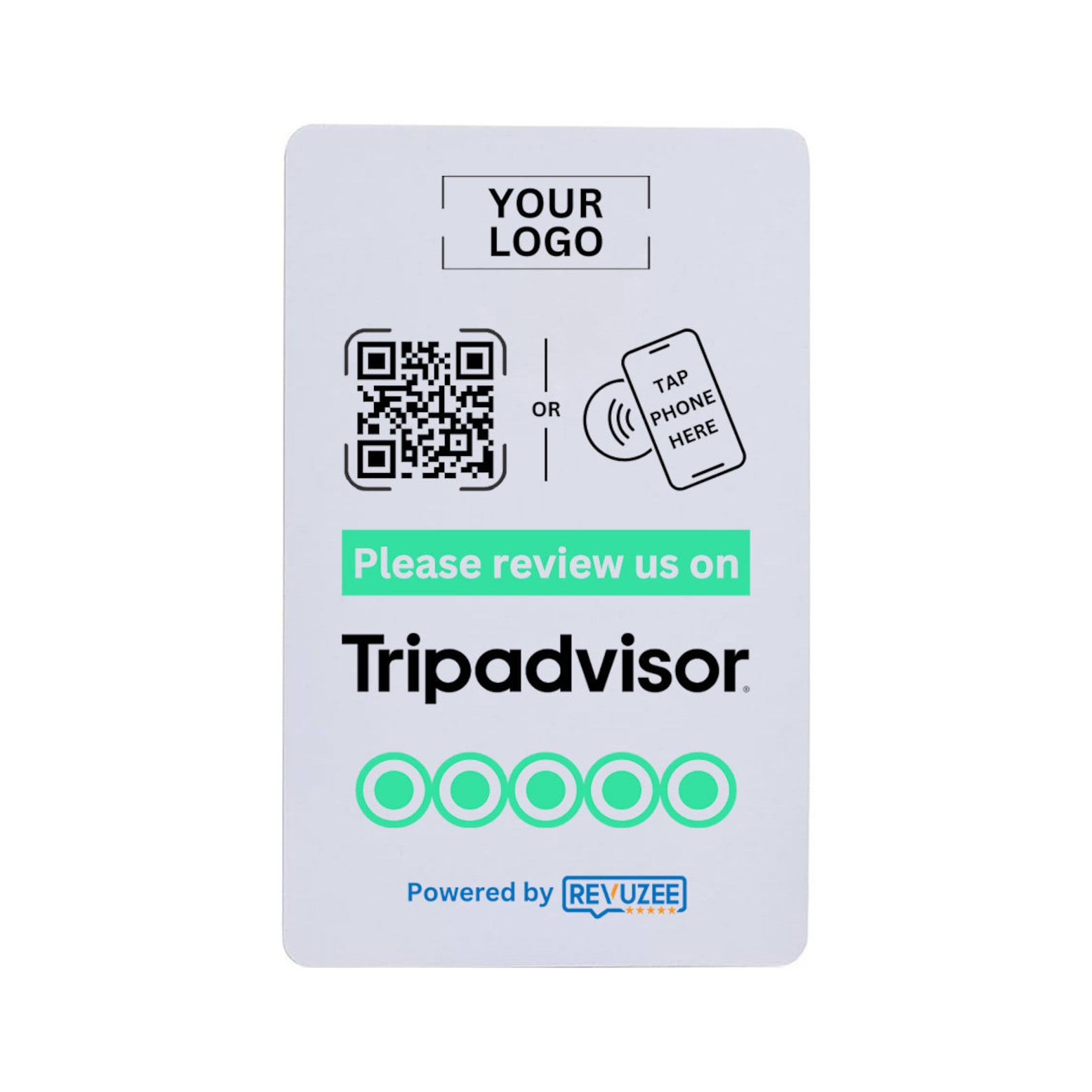 Trip Advisor NFC & QR Code Tap Card - Made With Your Business Logo ...